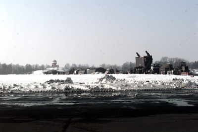 Taszar Air Field near Kaposvar, Hungary is staging area for personnel ...