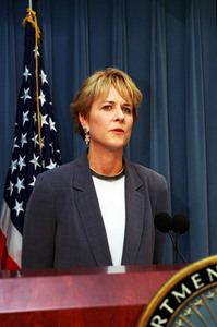 Ms. Victoria Clarke makes remarks after being sworn in as assistant ...