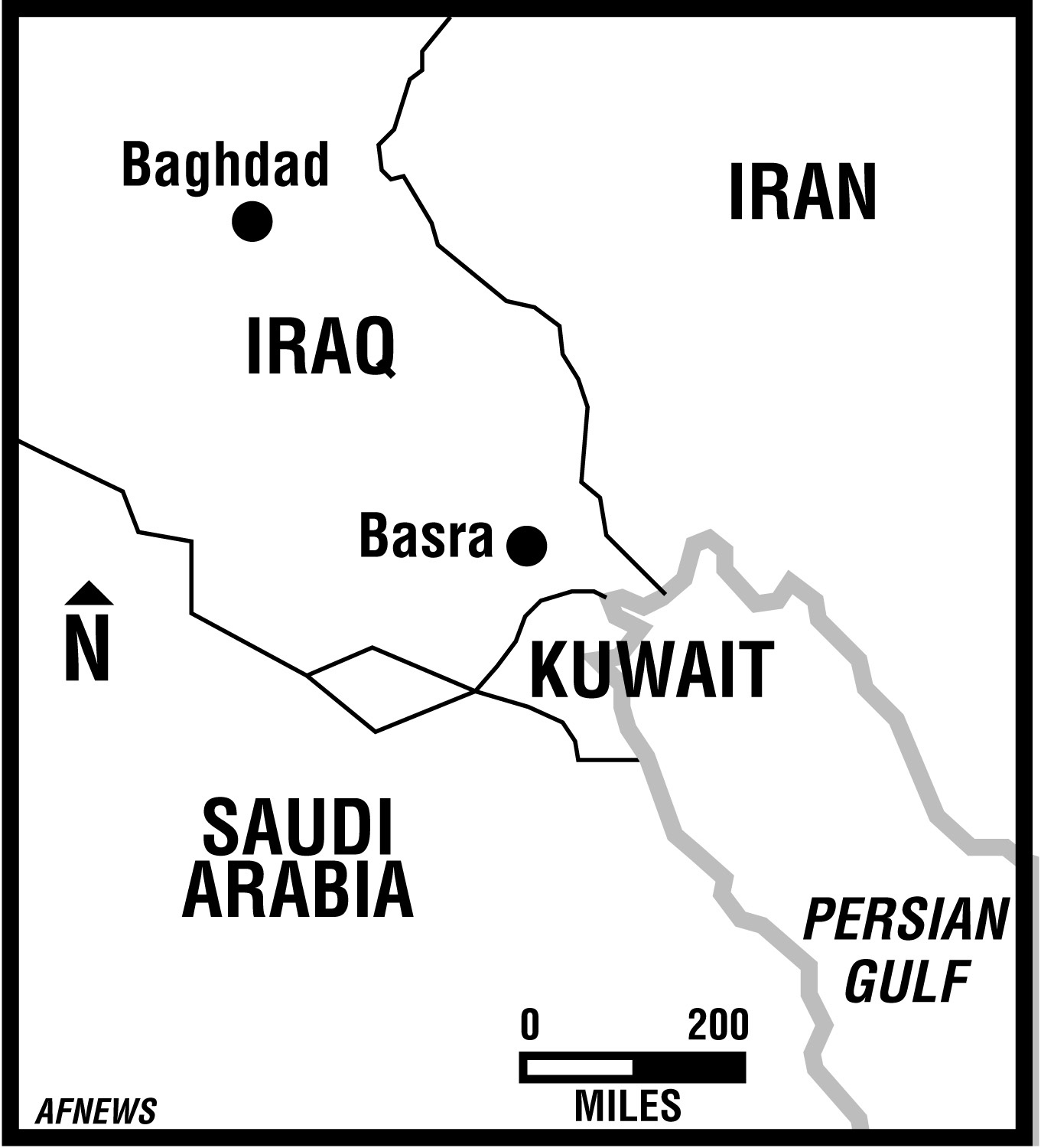 Kuwait, Saudi Arabia, Iraq and Iran