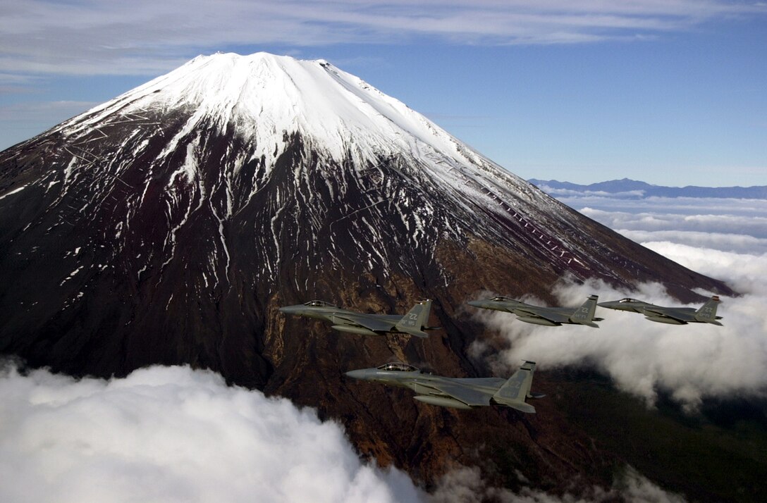 Mount Fuji fly by