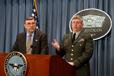 Dr. Michael Kilpatrick and Col. James Naughton brief reporters on ...