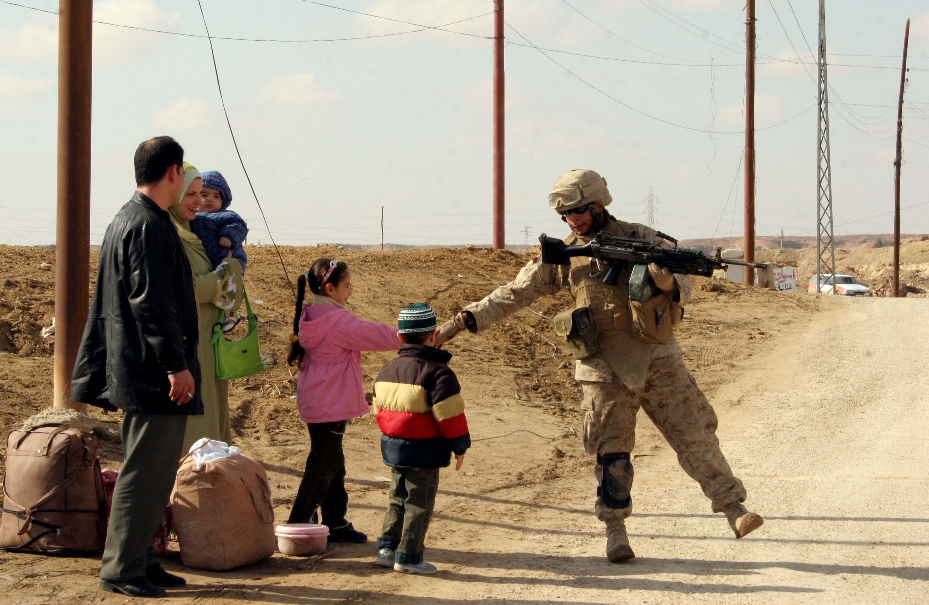 Marines, Iraqis patrol streets, open doors of Hit > 22nd Marine ...