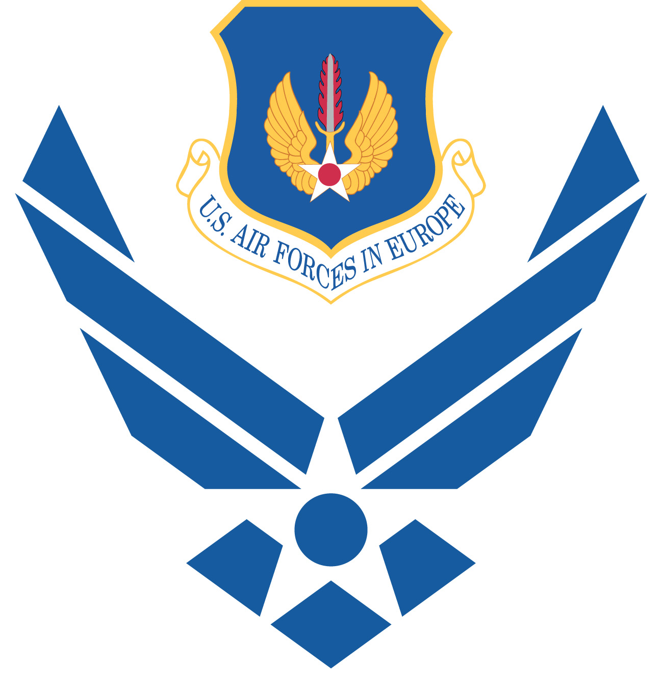 Air Force symbol with cradled USAFE shield