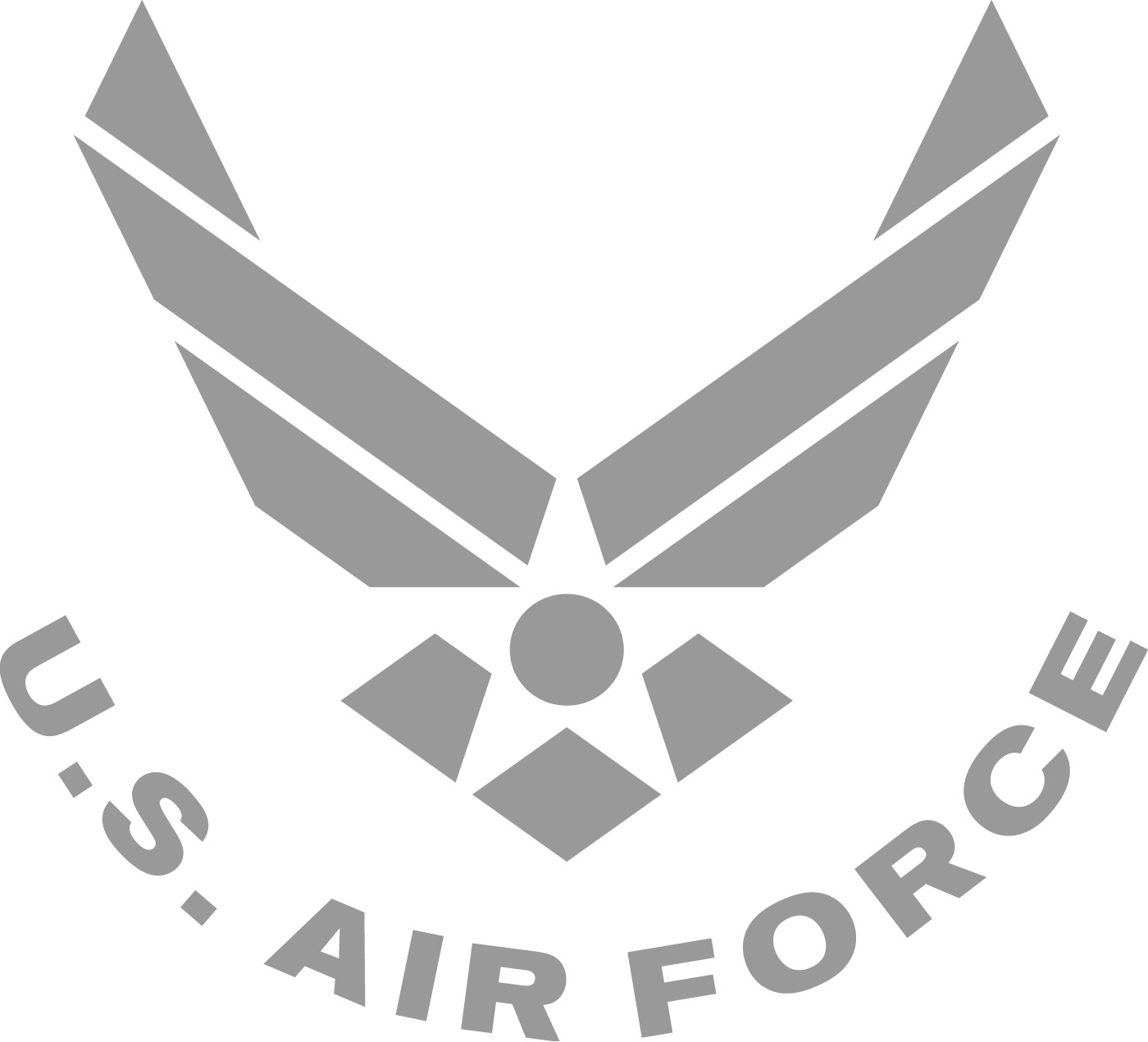 Air Force symbol, curved text, gray