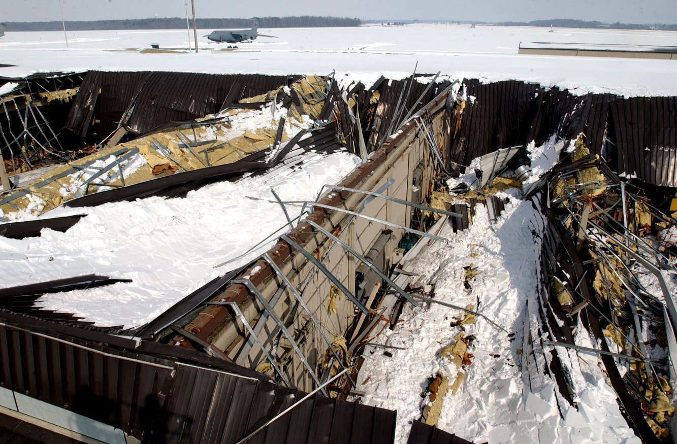 Snow causes building collapse