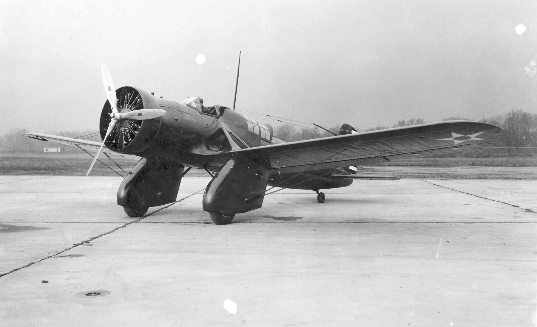 3/4 front view of Curtiss A-12 (S/N 33-212, the first A-12 built) [1800 ...