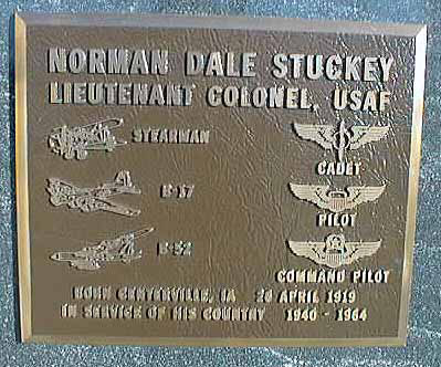 Lt. Col. Norman Dale Stuckey plaque