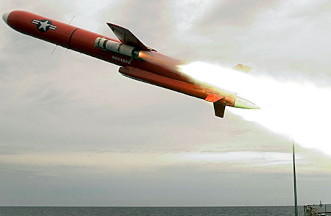A BQM-74E target drone launches from the flight deck of amphibious dock ...
