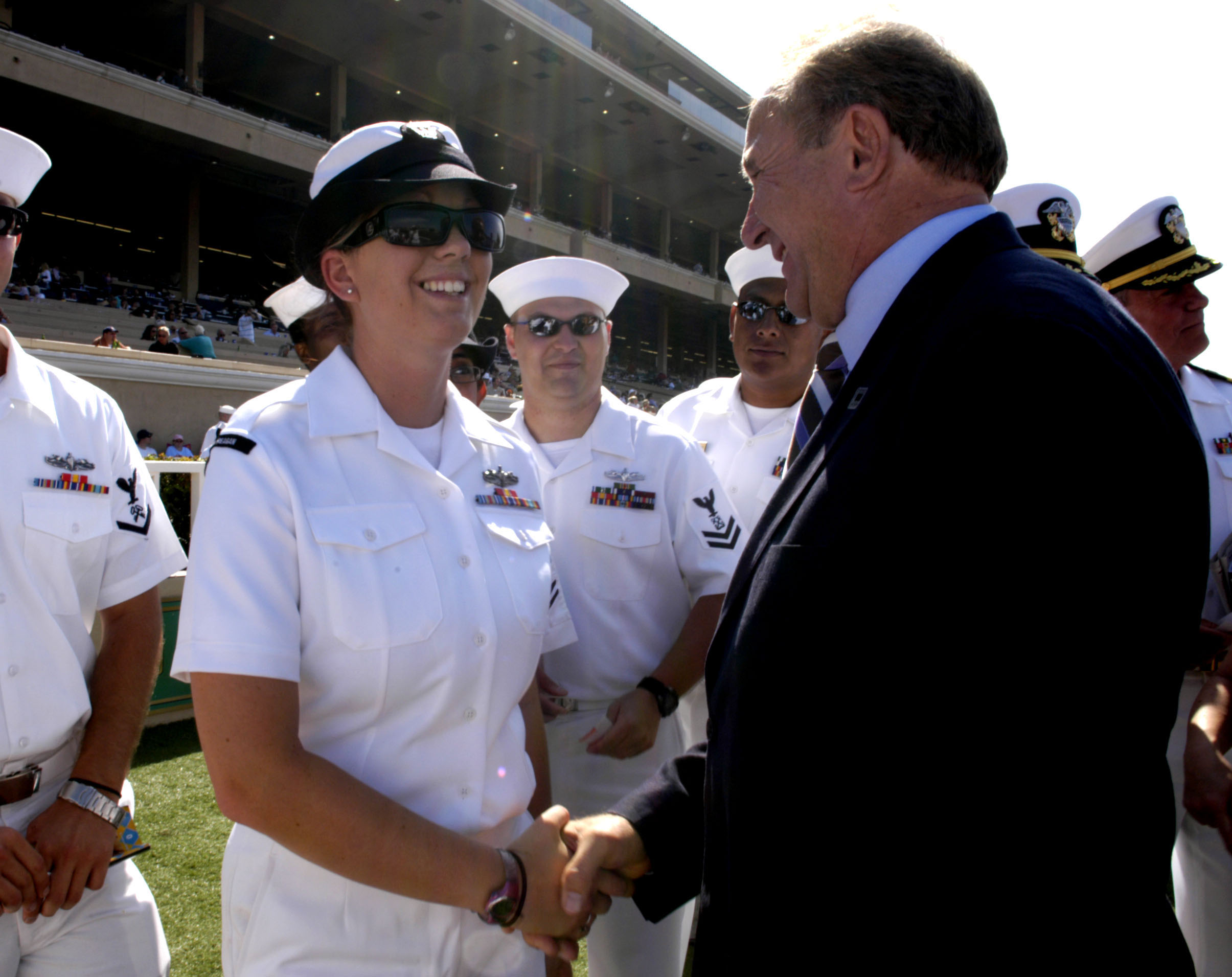 U.S. Navy Seaman Andrea Hackett, assigned to the U.S.S. Ronald Reagan ...