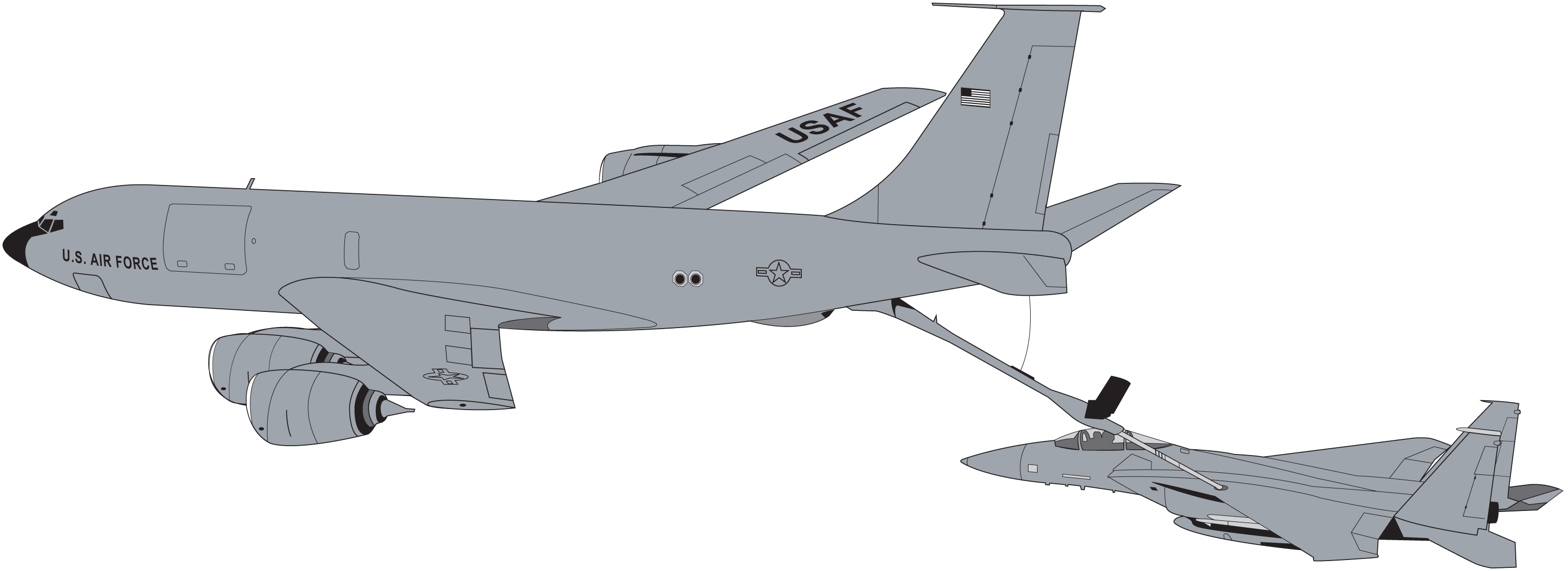 KC-135R Refuling 2. Illustration by MSgt Vern Moore. Image is 10x4 ...