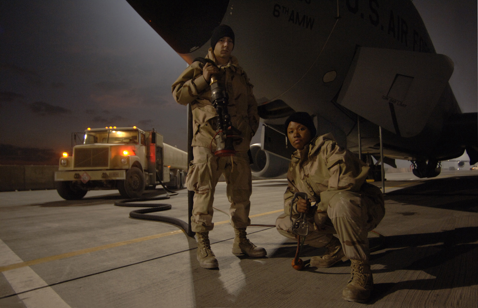 Senior Airman Matthew Turner, left, and Senior Airman Chrystanya Morgan ...