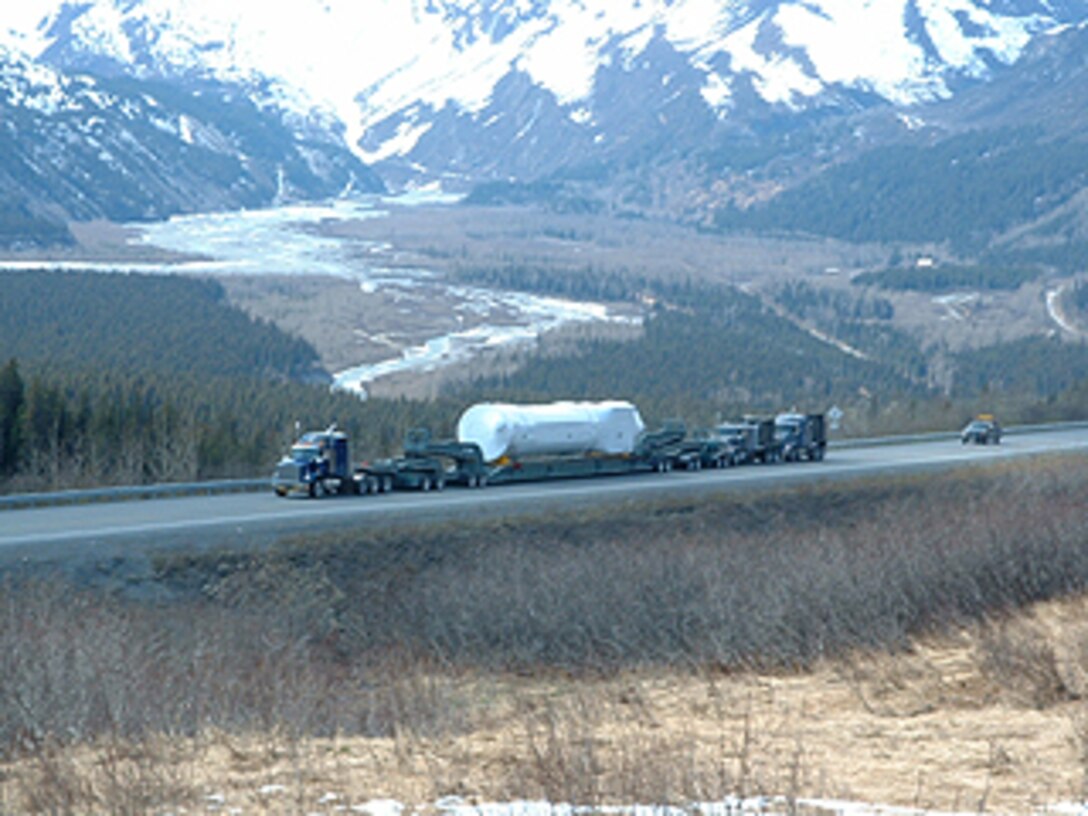 A truck carries one of the first missile silos to be installed at Fort ...