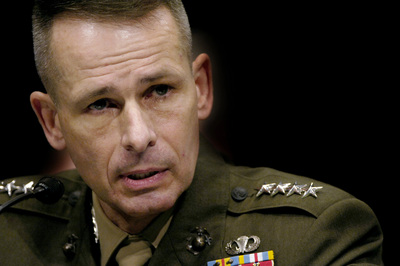 Gen. Peter Pace, U.S. Marine Corps, responds to a committee member's ...