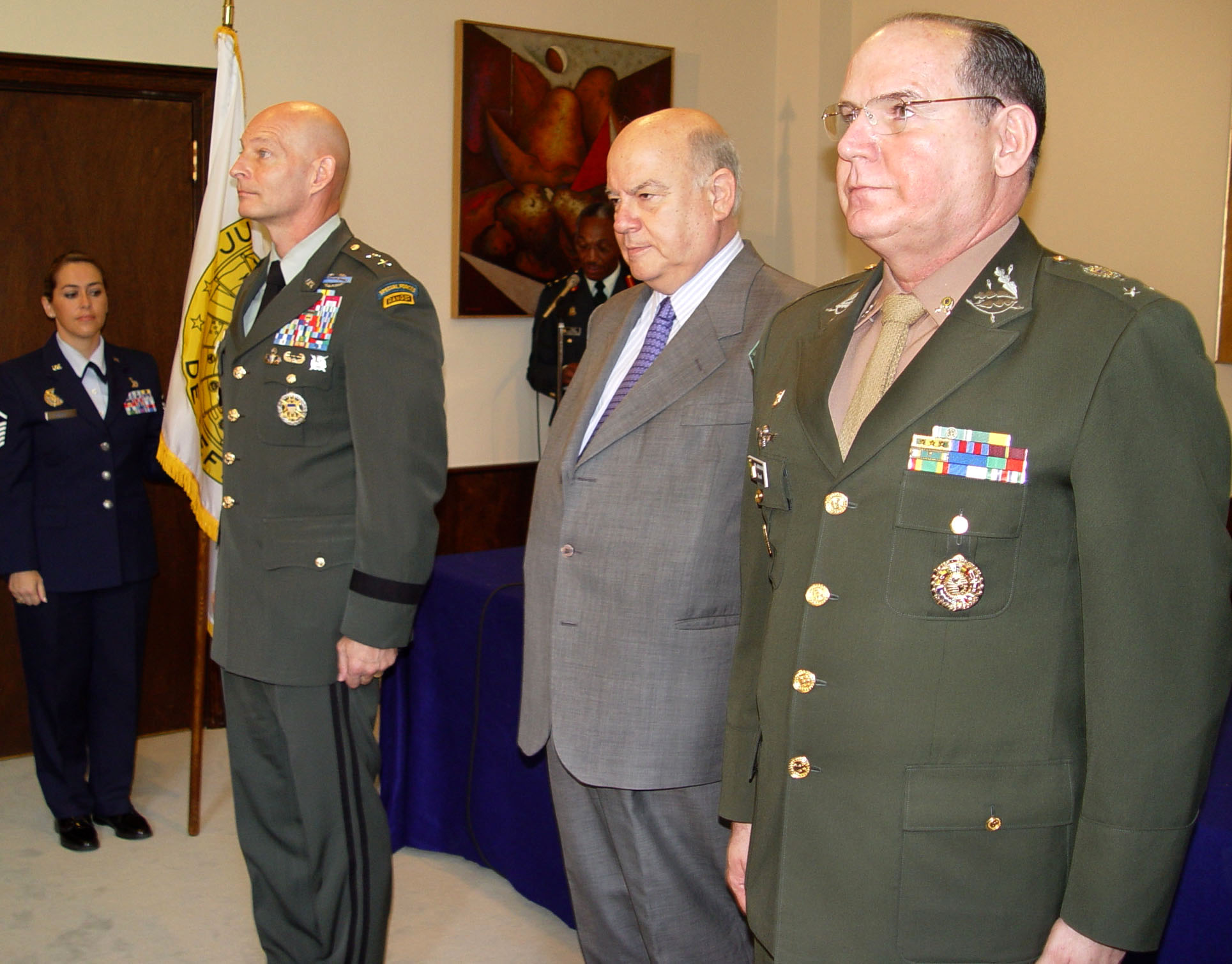 Brazilian Brig. Gen. Jorge Armando Ribeiro (right), incoming chairman ...