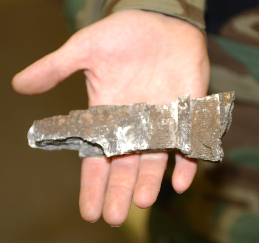 close-up of shrapnel