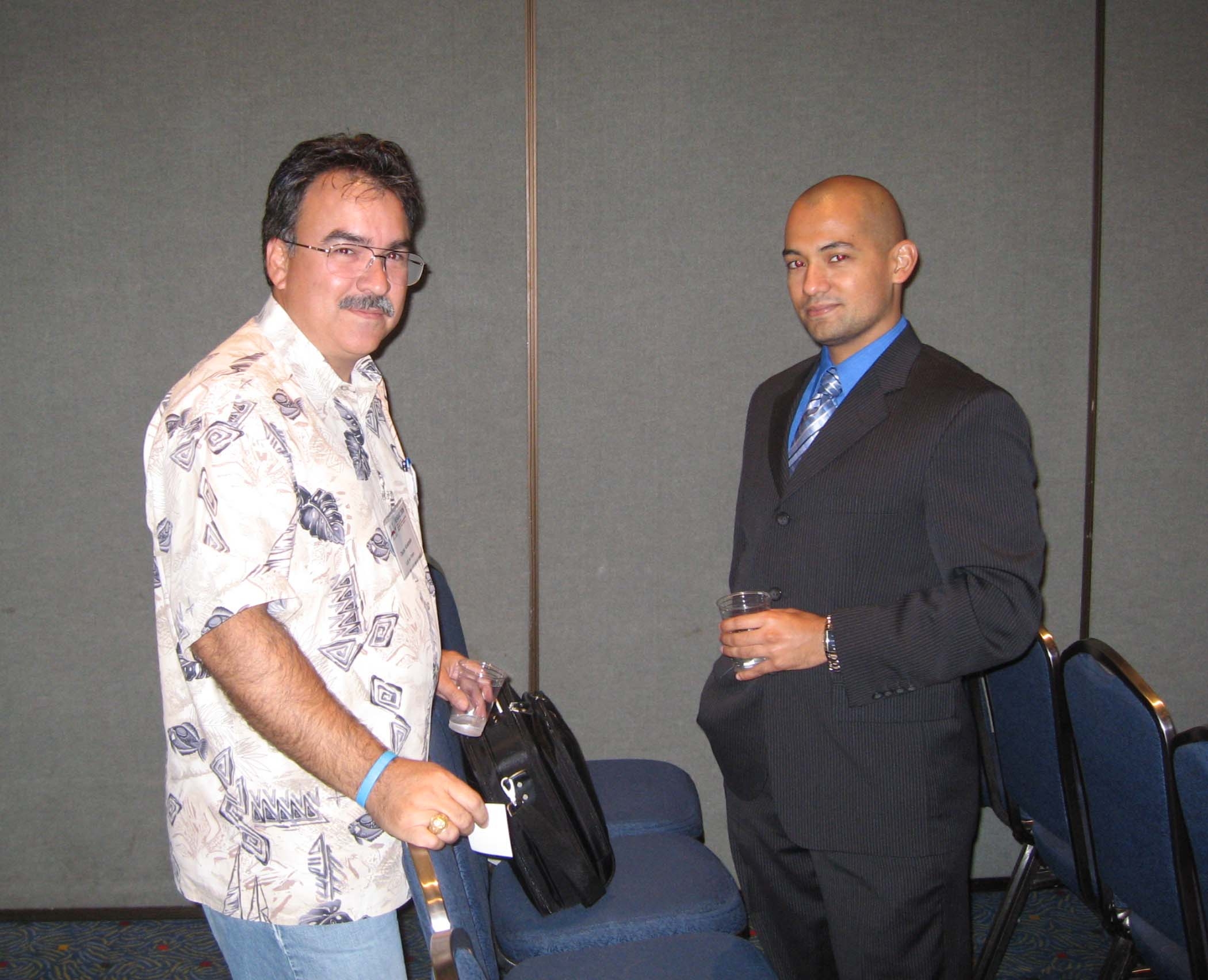 Oscar “Leo” Alvarado (left), director of electronic warfare systems at ...