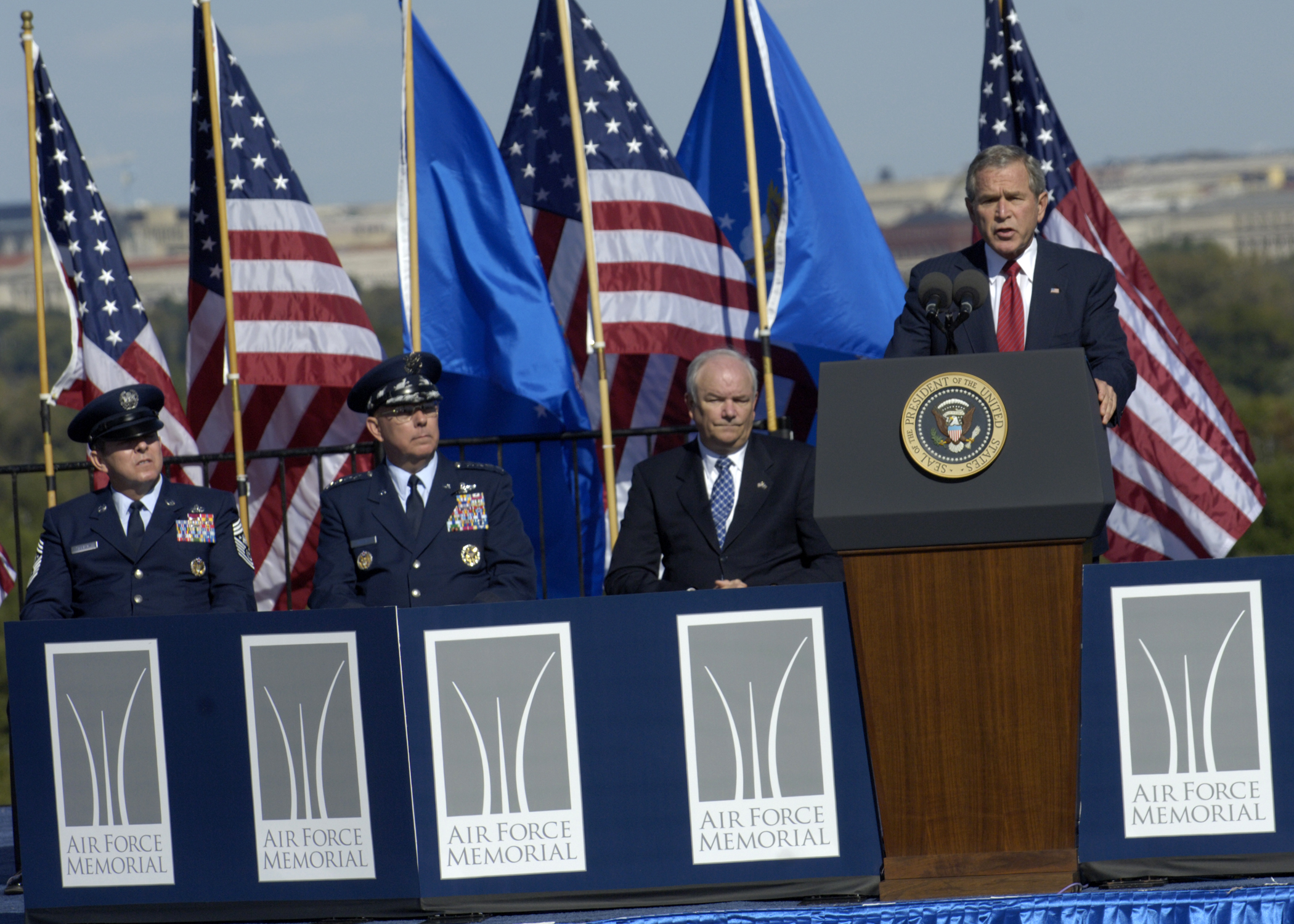 President, military leaders dedicate Air Force Memorial > Air Force ...
