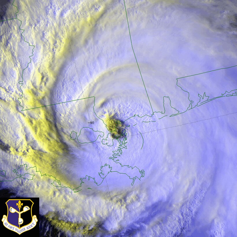A Defense Meteorological Satellite Program satellite image of Hurricane ...