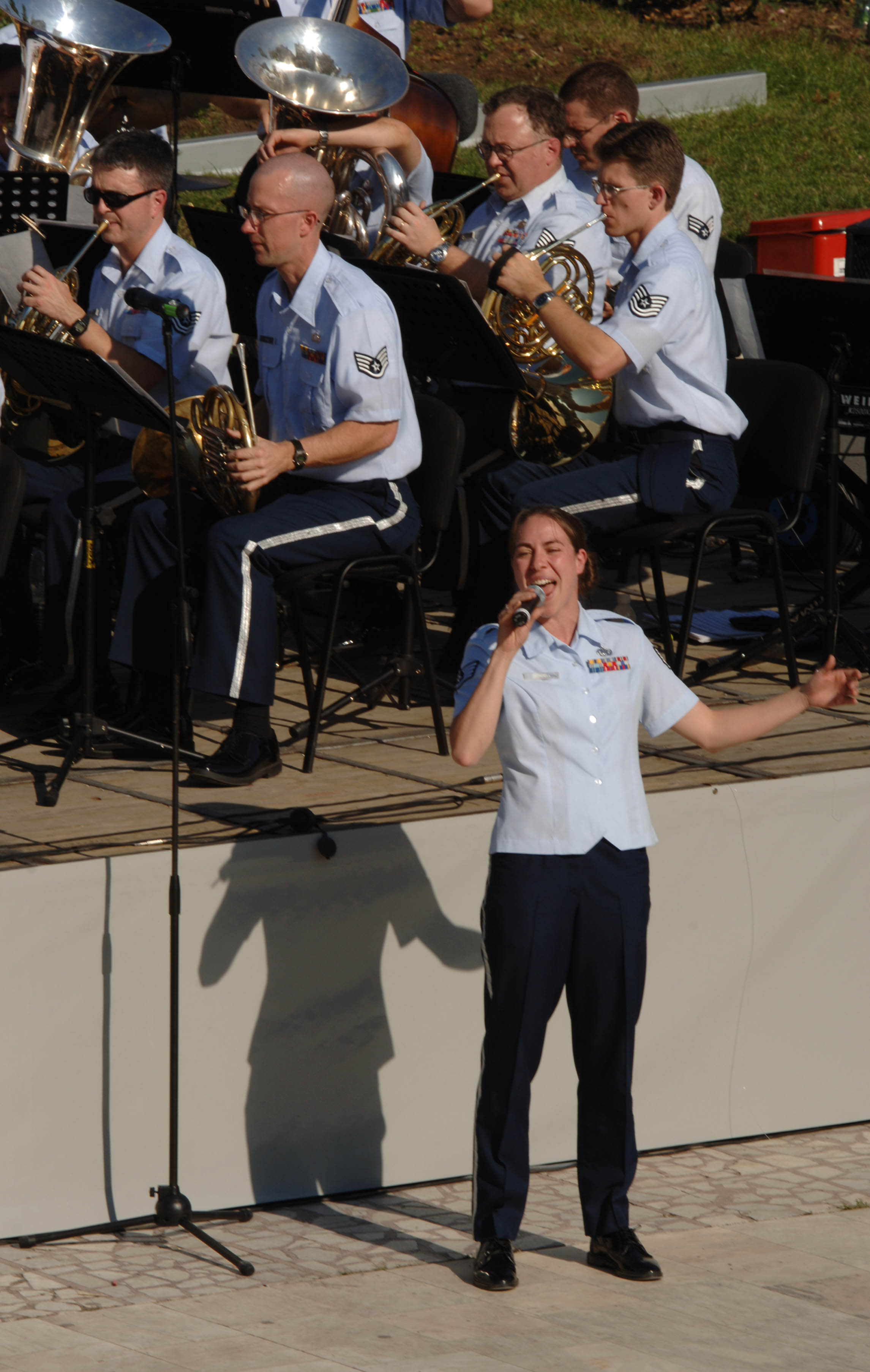 SSgt Victoria Cronsell performs for an audience in Aito, Bulgaria. SSgt ...