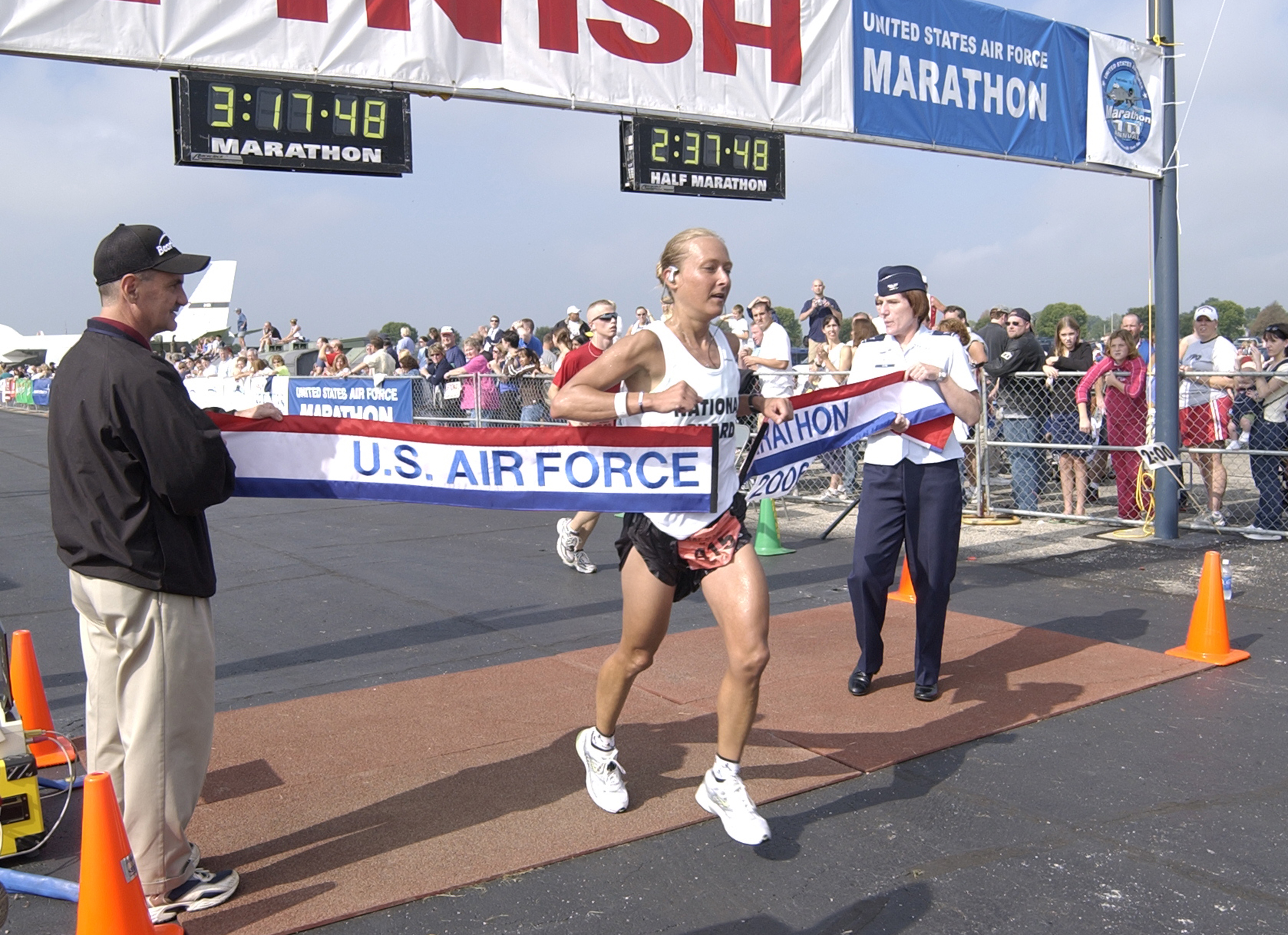 Airman, Soldier take top Air Force marathon races