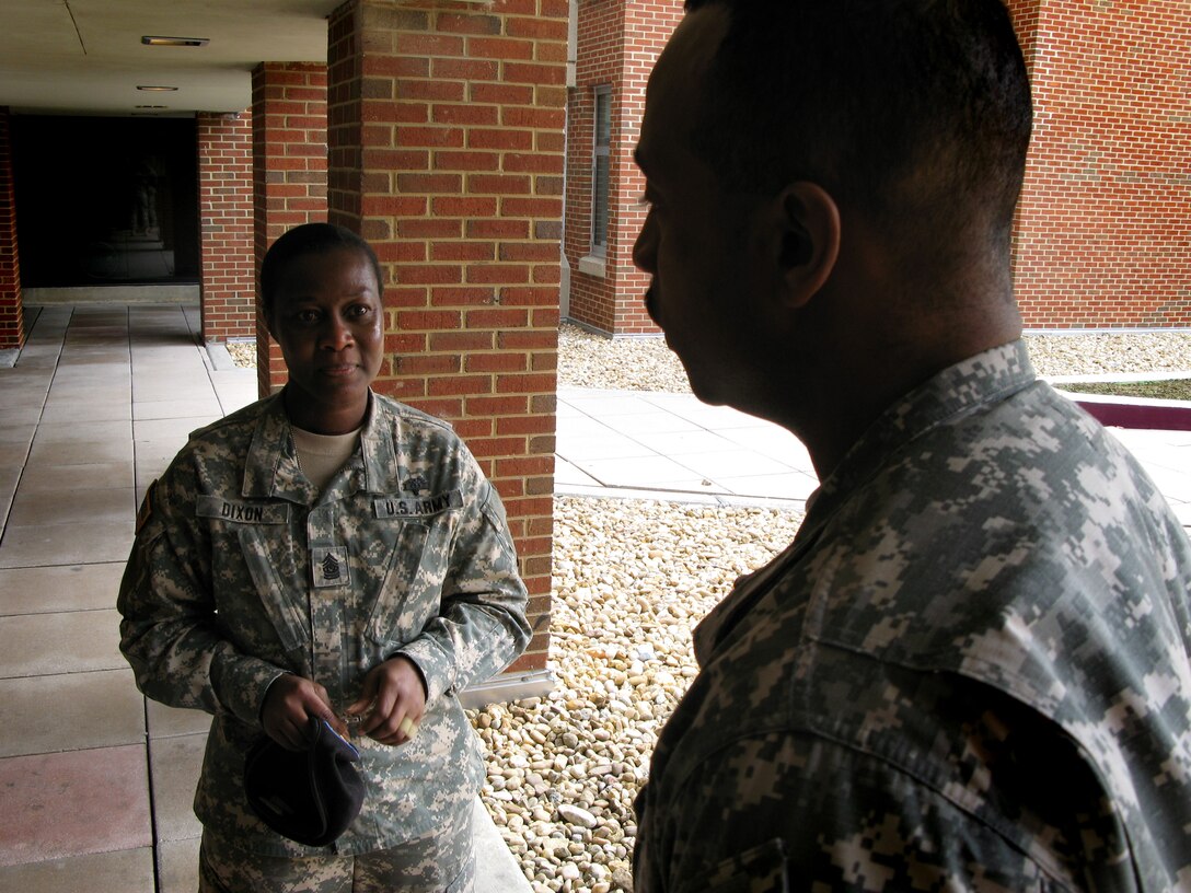 Army Command Sgt. Maj. Althea Green Dixon and 1st Sgt. Paul Ambersley ...
