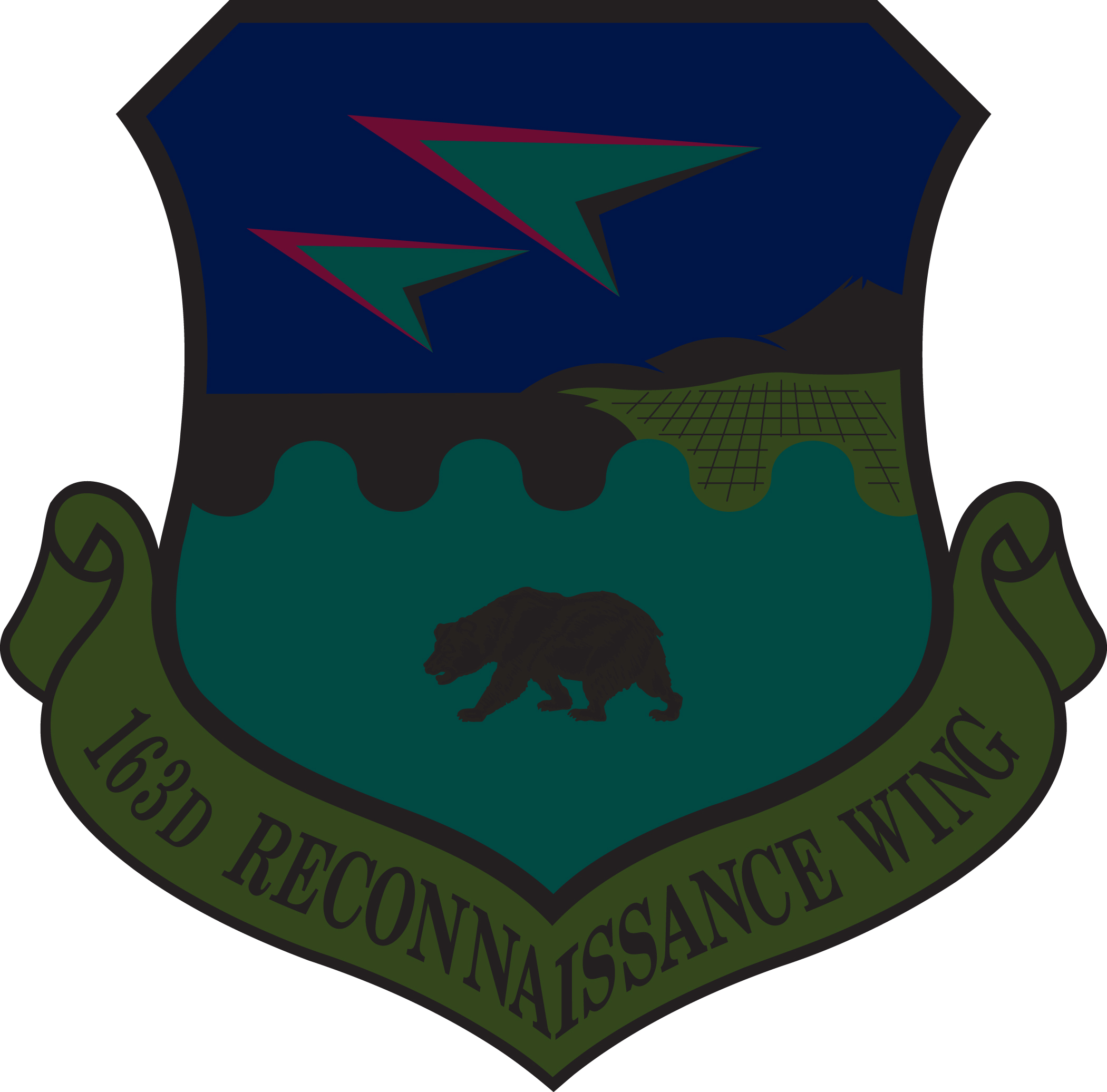 163d Reconnaissance Wing Shield (Camouflage)