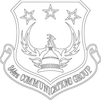 844th Communications Group Shield (Black & White)