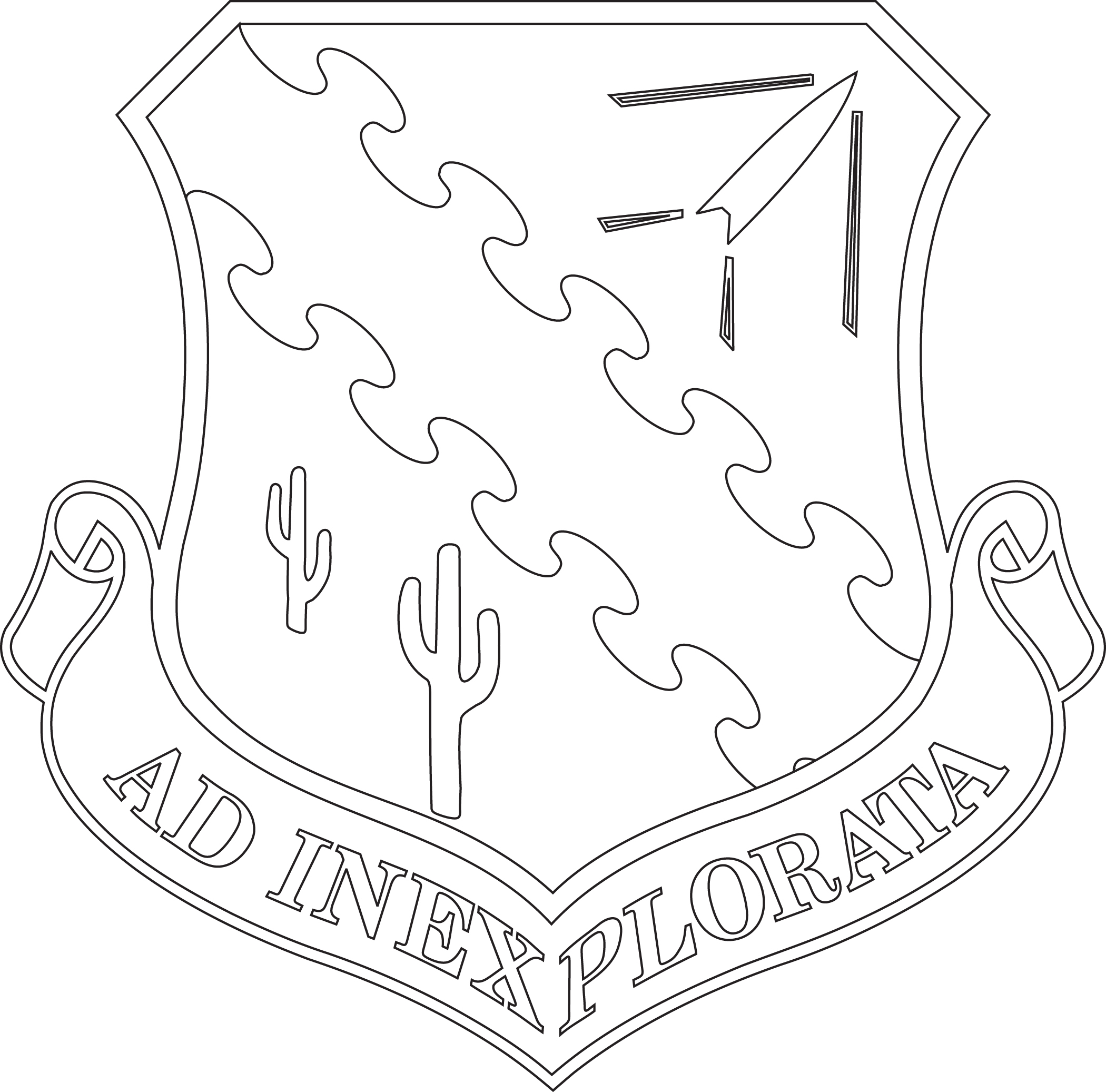 Air Force Flight Test Center Shield (Black&White)