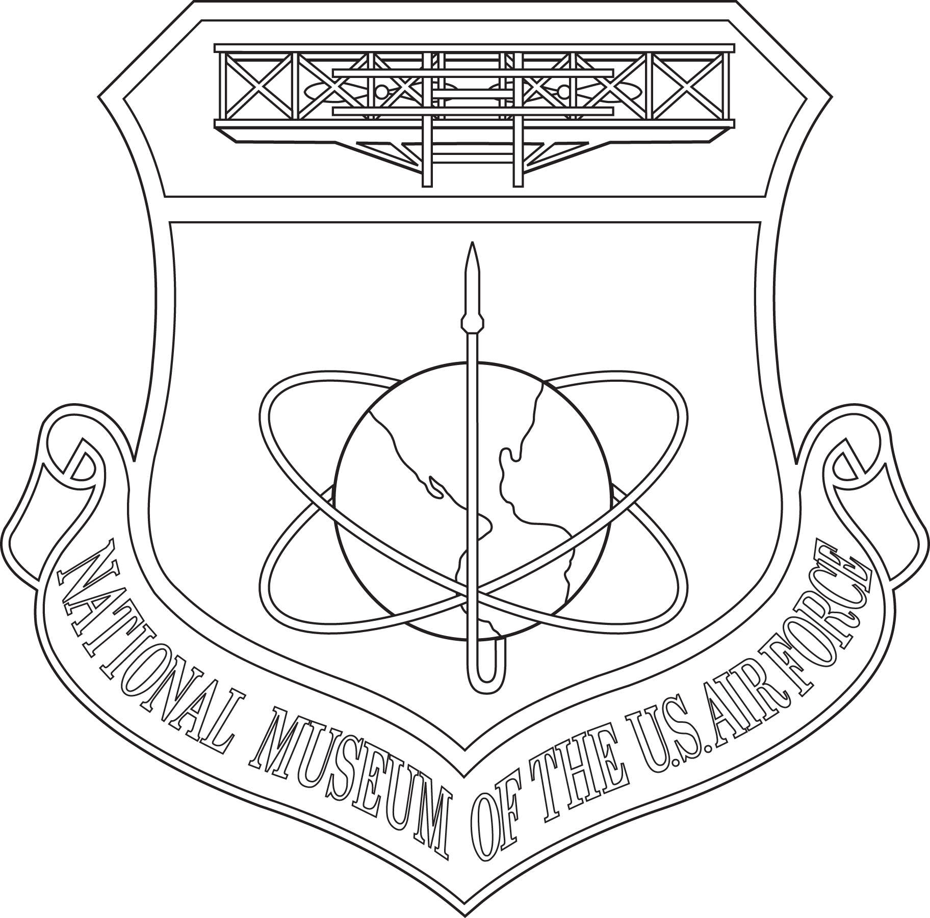 National Museum of the U.S. Air Force Shield (Black & White)
