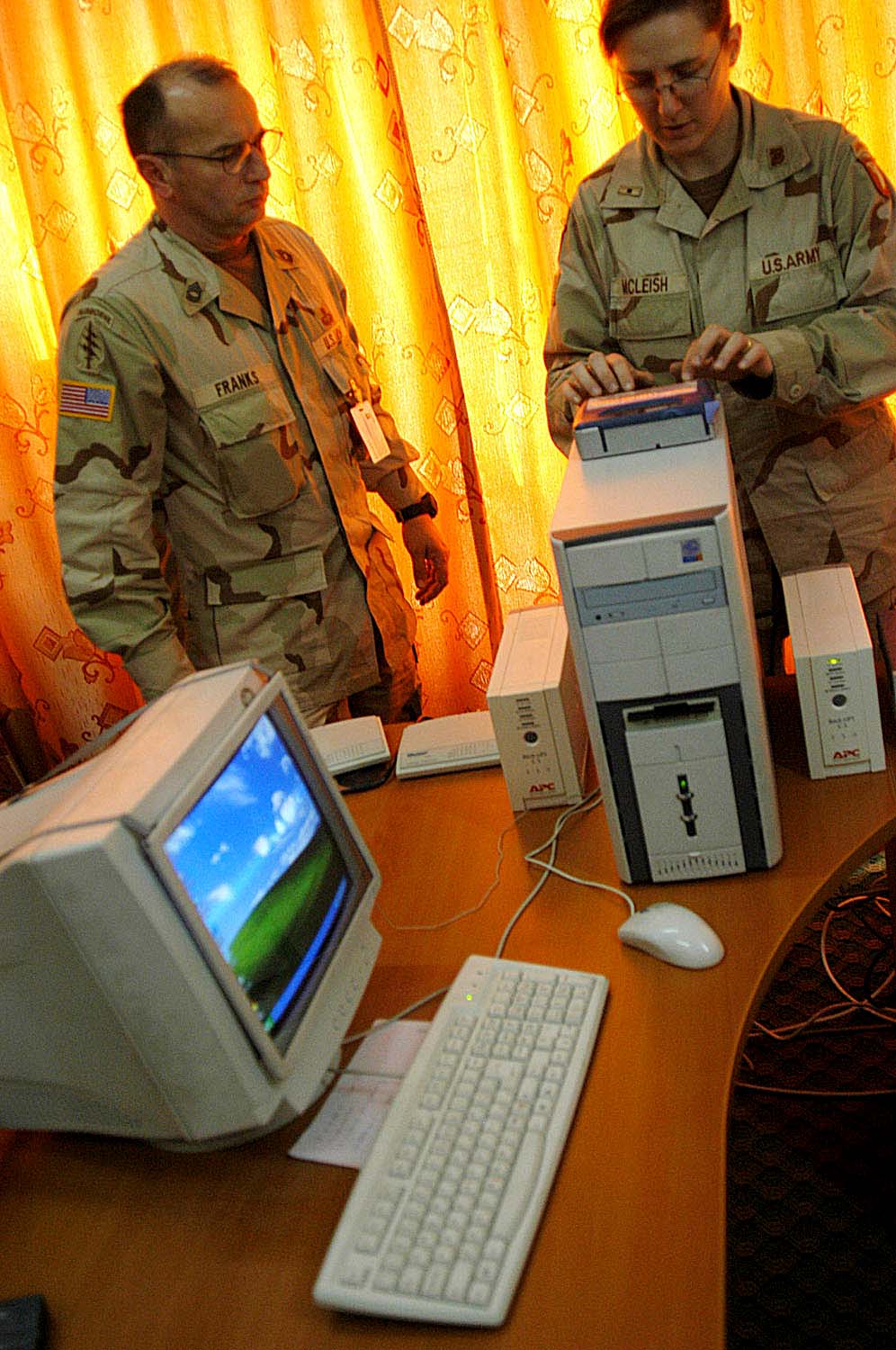 Master Sgt. Paul Franks (left) and Chief Warrant Officer Carrie McLeish ...