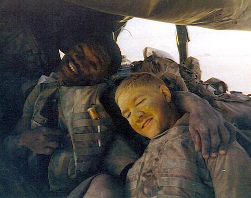 Lance Cpl. Sobola Bechu (left) and Pfc. Philip Lubin, both of C Battery ...