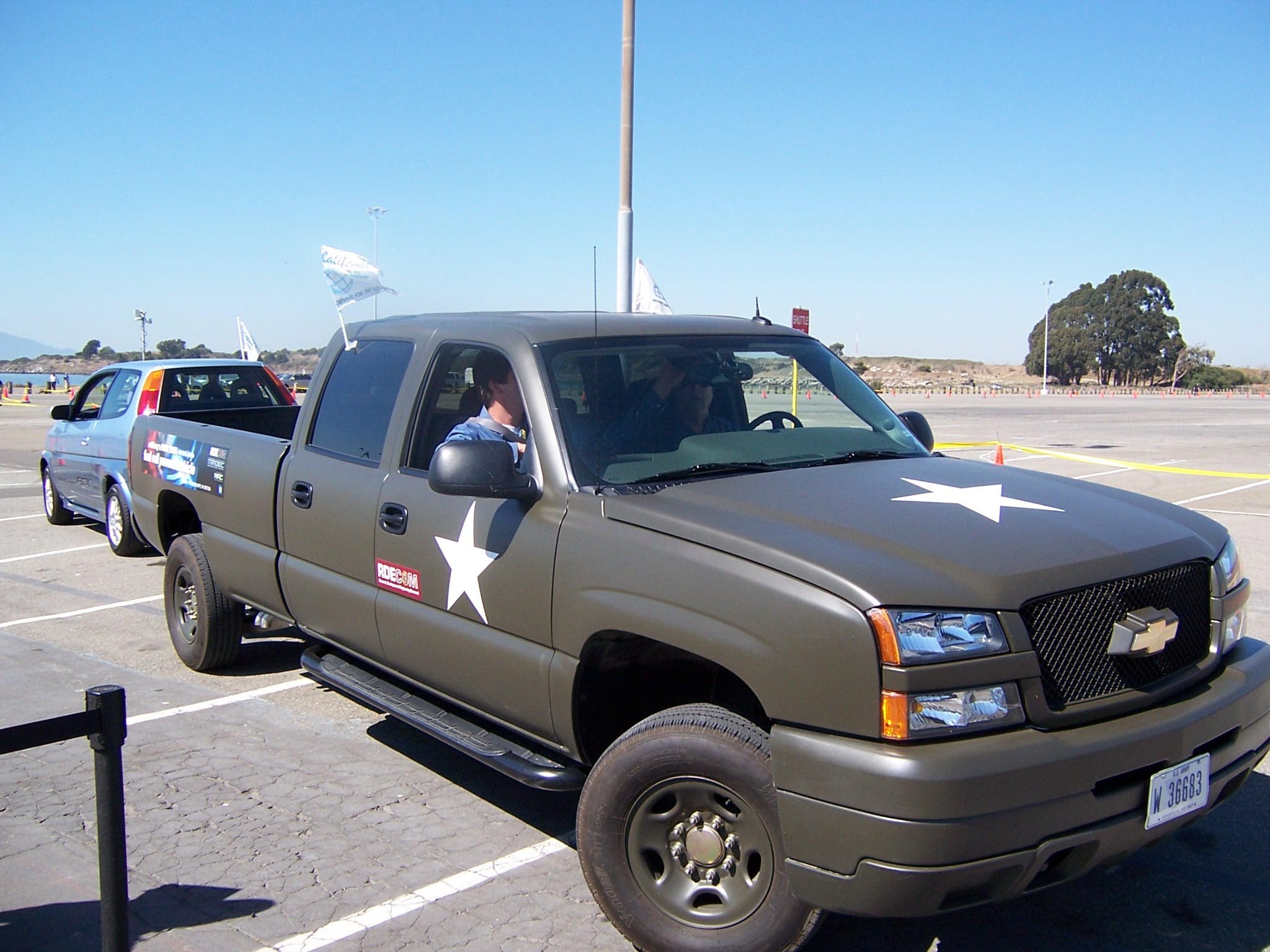 Bill Haris (passenger seat), an engineer with the U.S. Army National ...