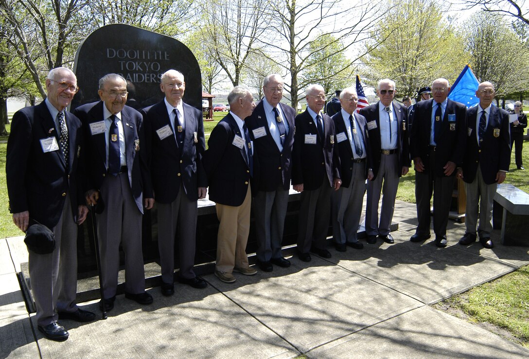 Eight of the surviving Doolittle Raiders, an author who wrote a book on ...