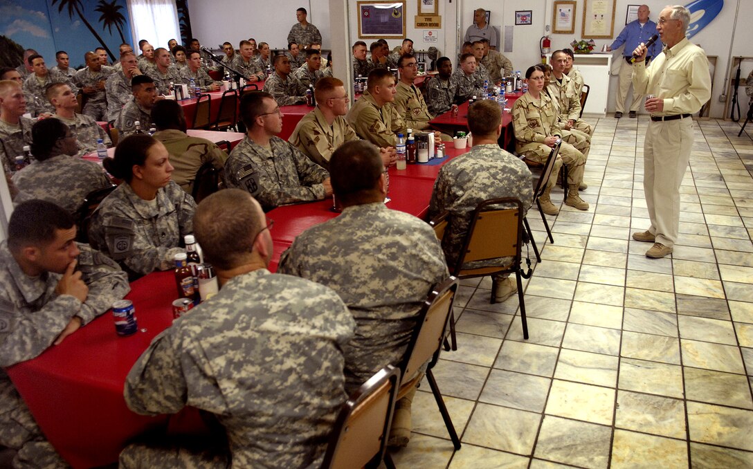 Deputy Secretary of Defense Gordon R. England thanks soldiers and ...