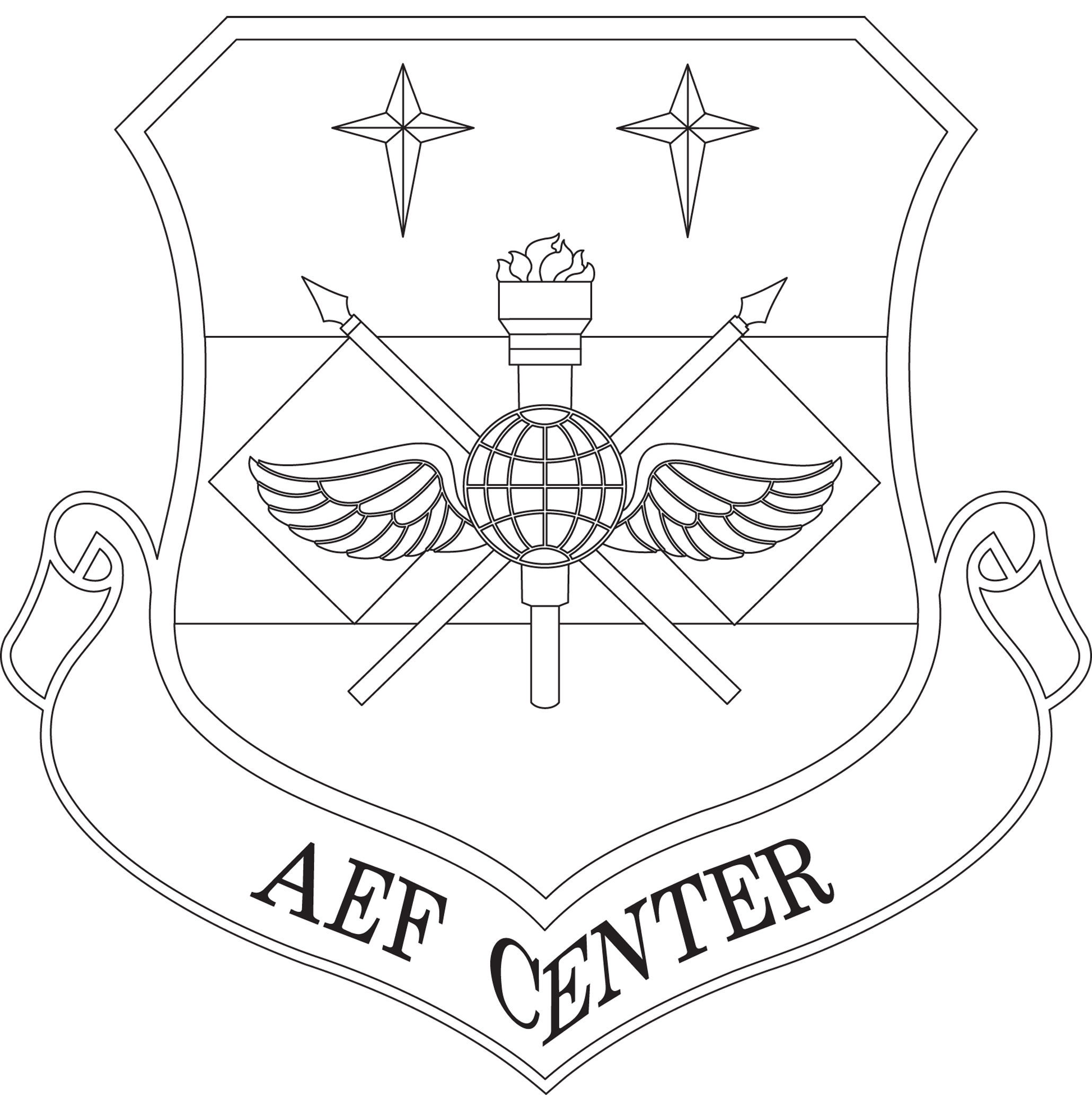 Air & Space Expeditionary Force Center Shield (Black & White)