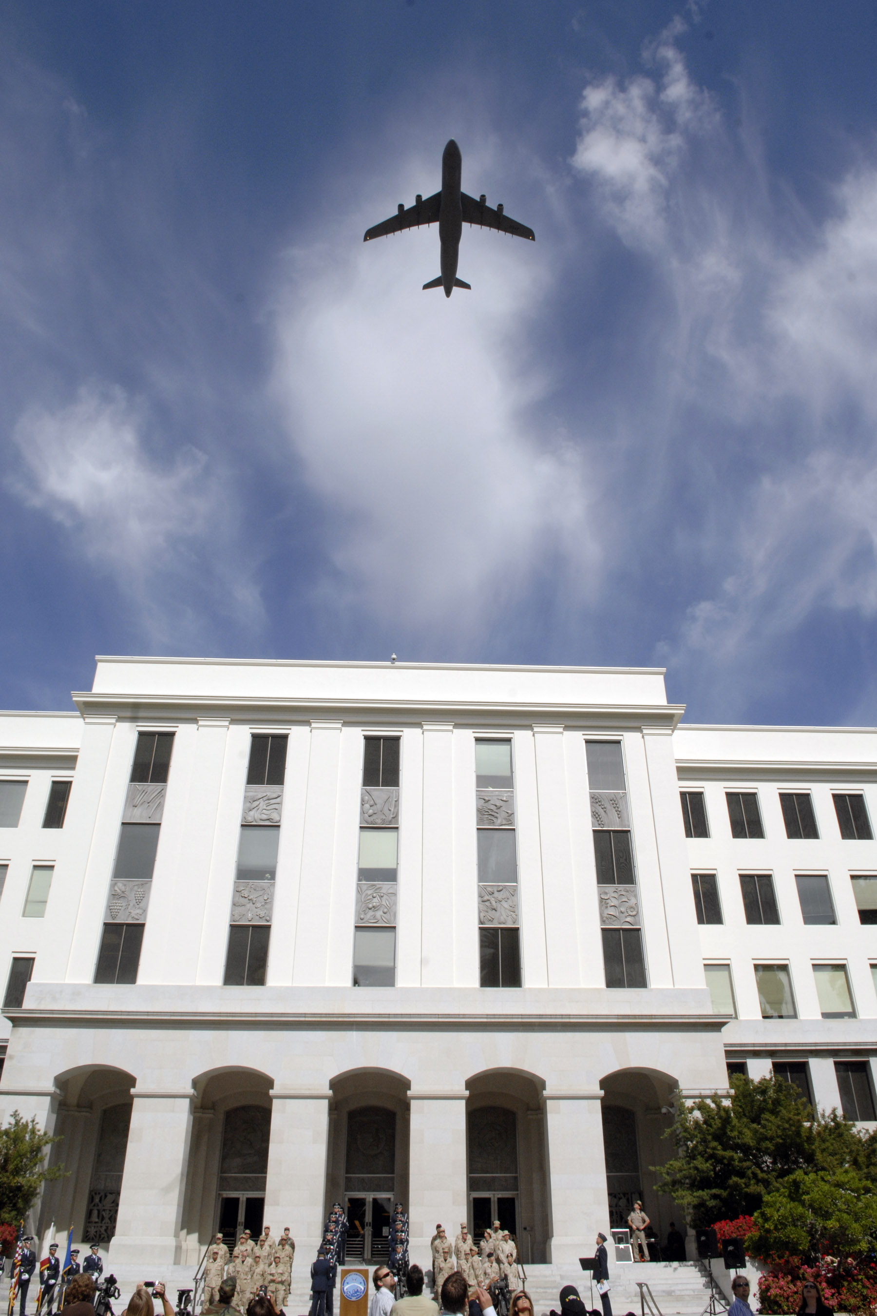 Flying over the capitol