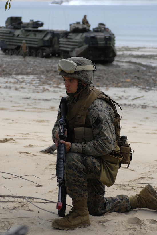 A U.S. Marine from 3rd Marine Expeditionary Brigade, 31st Marine ...