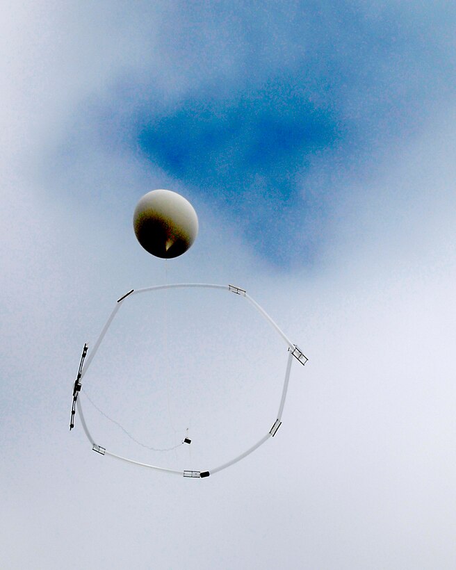 Airborne laser balloon launched