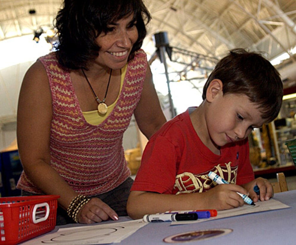 Nicholas Willey, age 5, and his mom, Anne Ellis, design their own Air ...