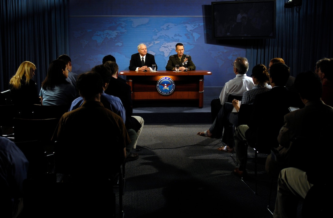 Secretary of Defense Robert M. Gates conducts a press conference with U ...