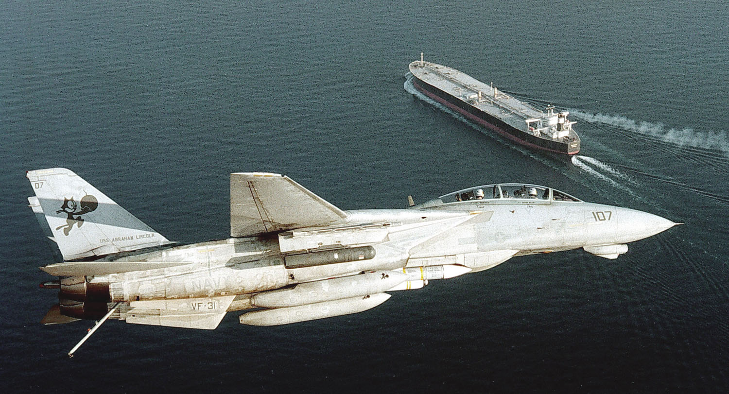 Cmdr. Mike Manazir and Lt. Cmdr. Doug Waters of fighter squadron VF-31 ...
