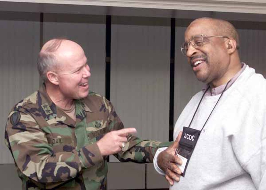 David Carter (right), president of Eastern Connecticut State University ...