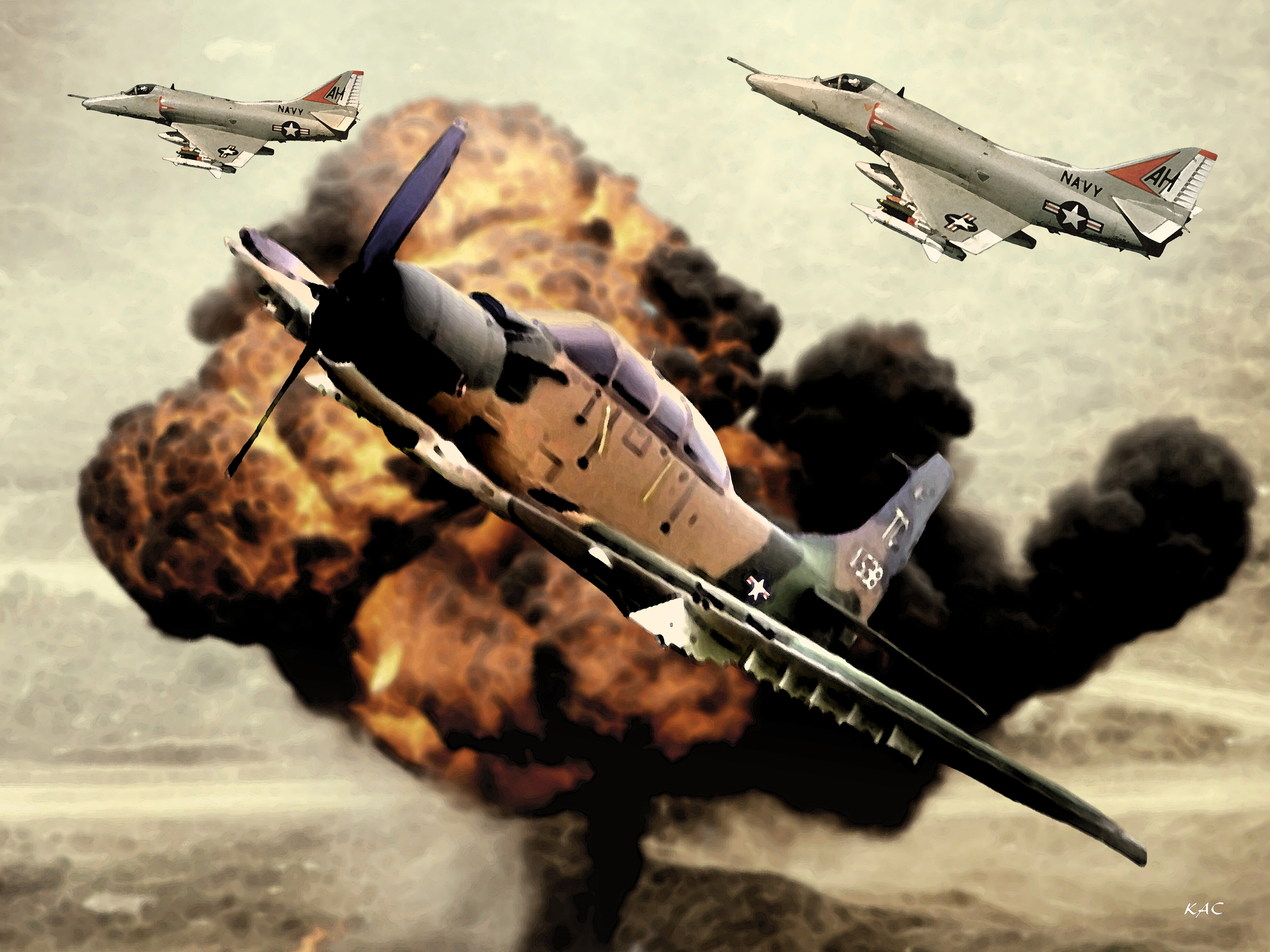 A-1E and A-4 Close Air Support