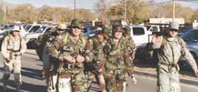 BSTB, 4th IBCT, Soldiers (front, from left) 2LT Jason Ryncarz, PVT Jena ...
