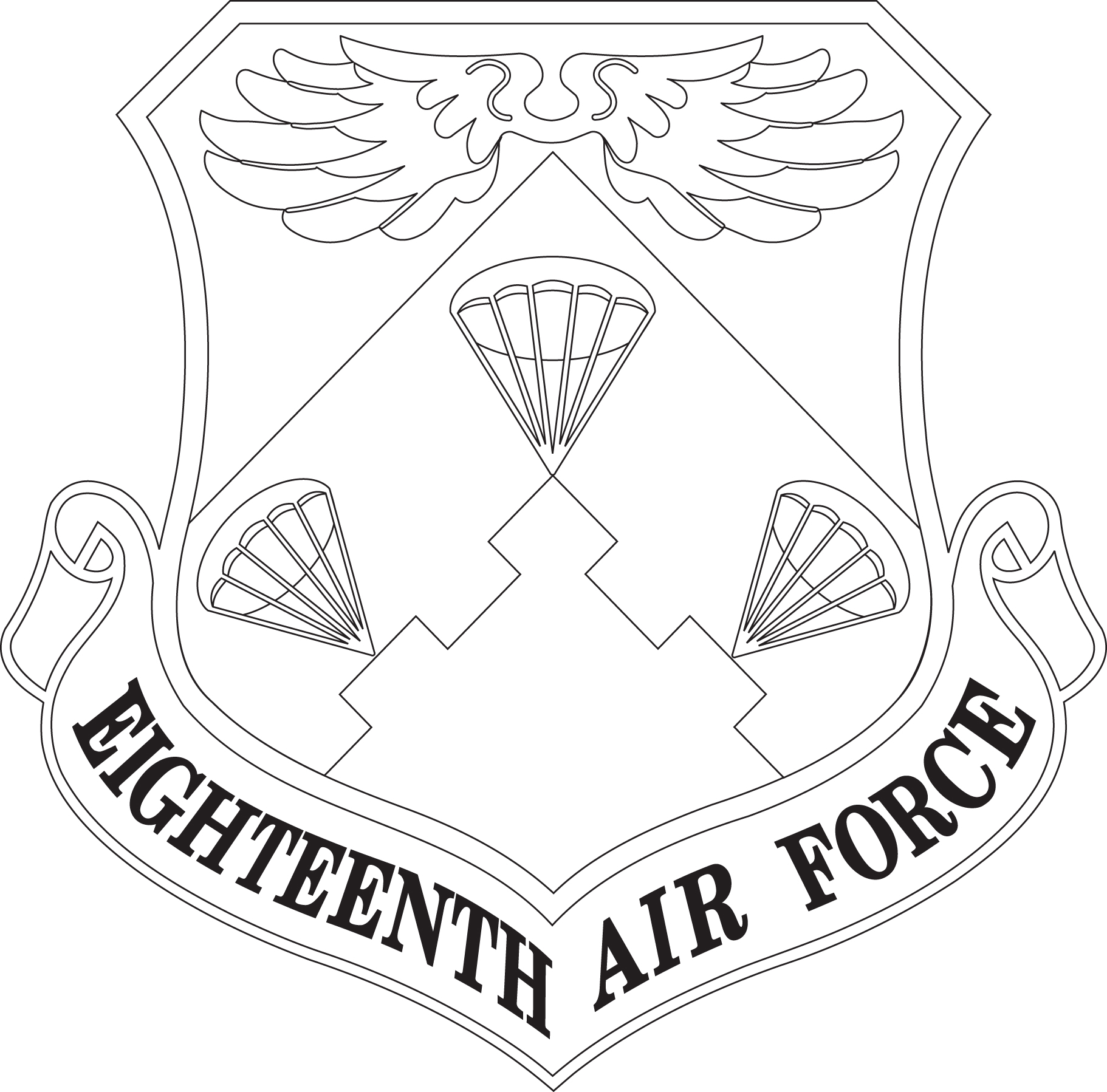 18th Air Force Shield (Black&White)