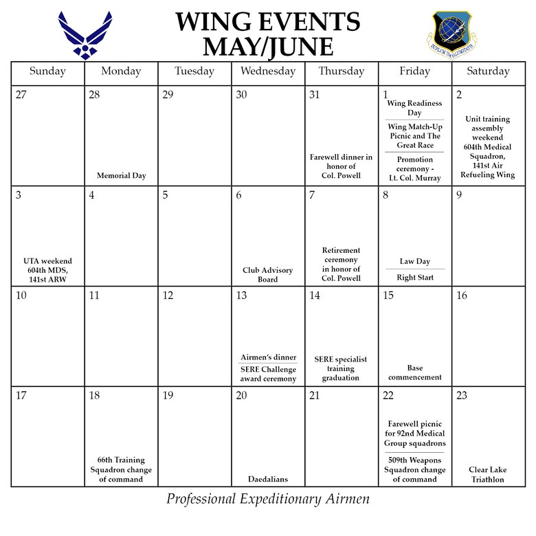 Wing Calendar > Fairchild Air Force Base > Article Display