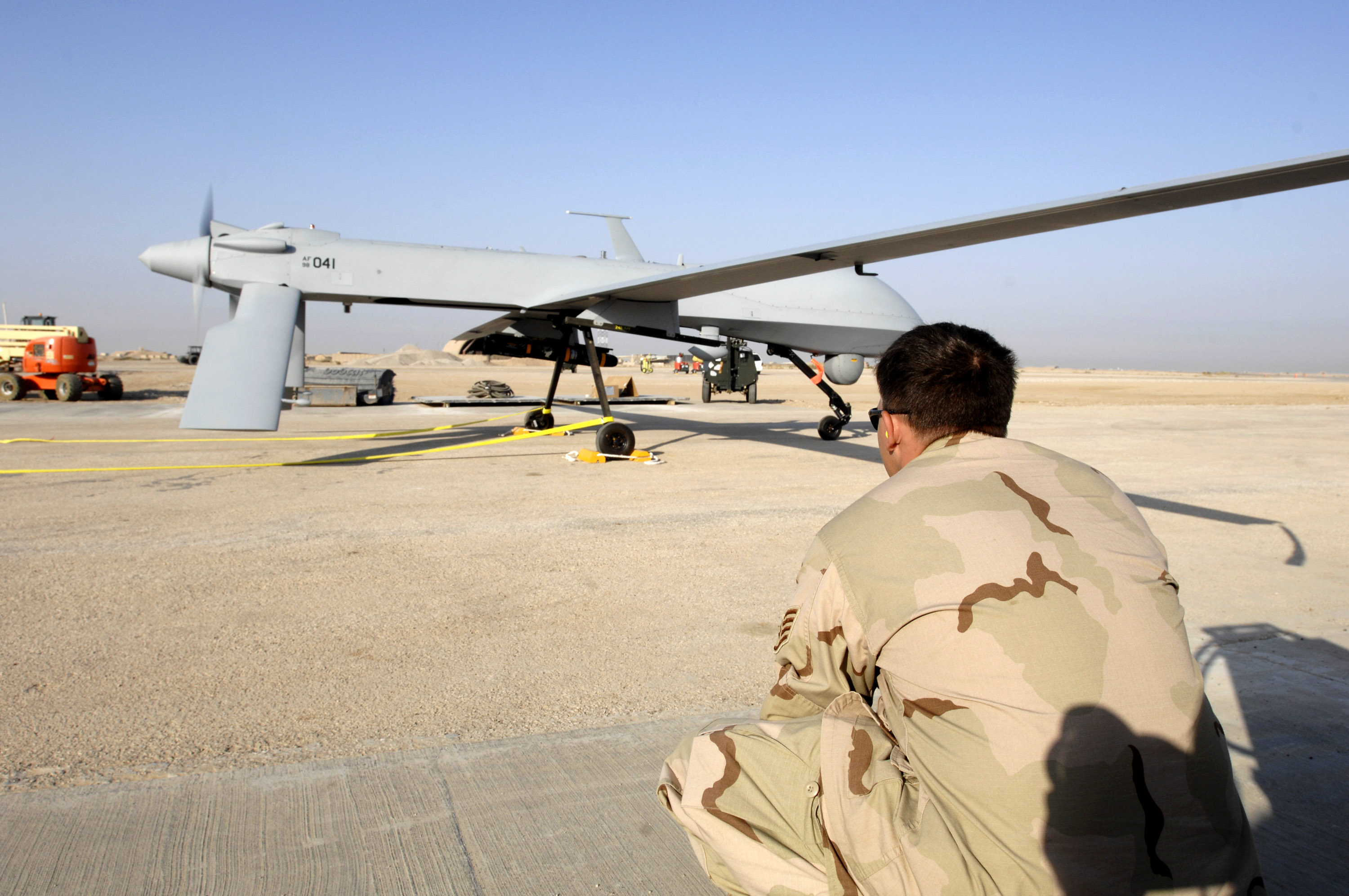 Predator test flight at Ali Air Base
