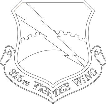 325th Fighter Wing Shield (Black & White)