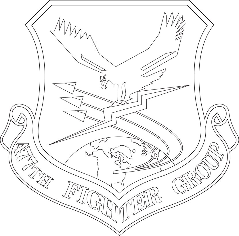 477th Fighter Group Shield (Black & White)