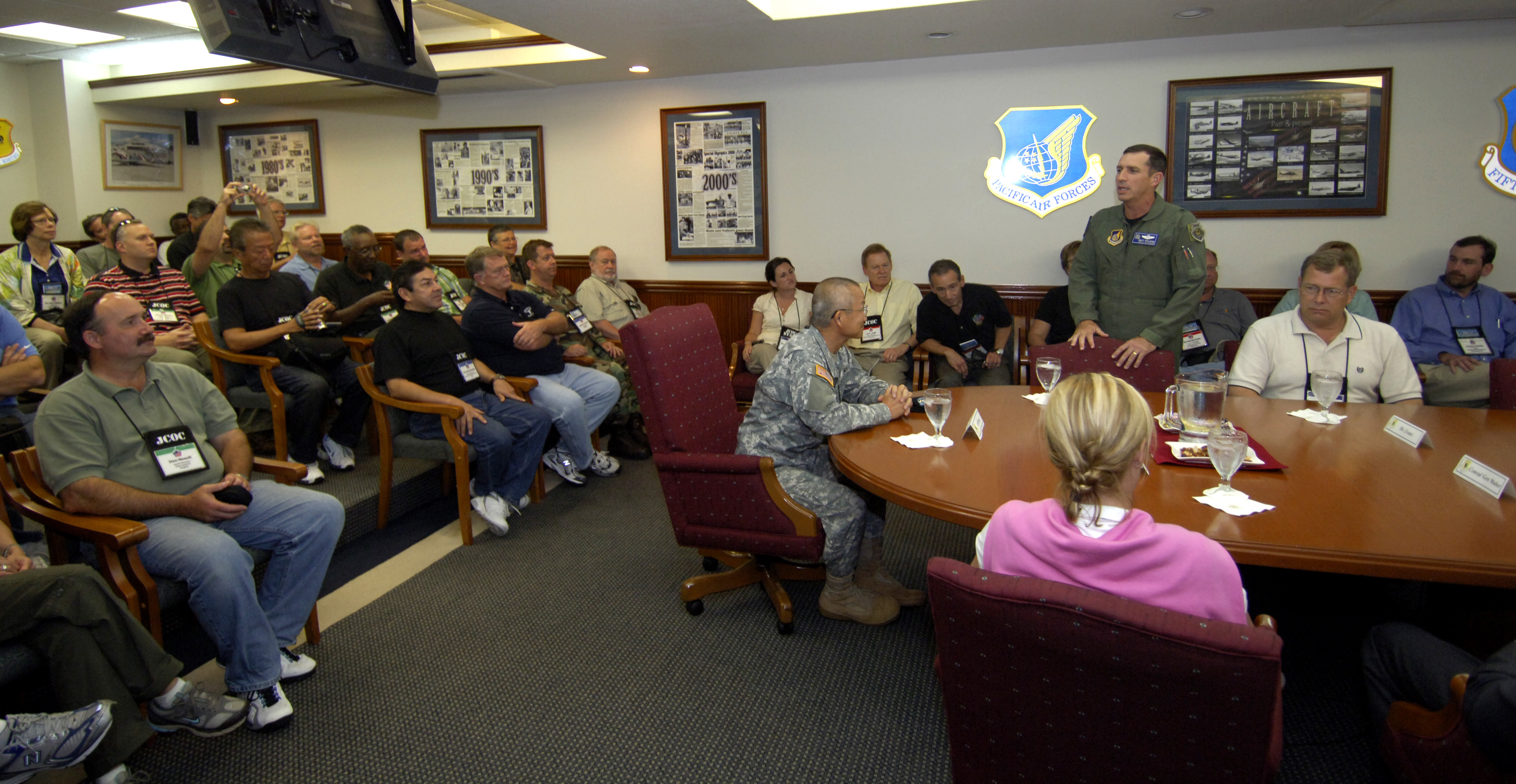 Air Force Brig. Gen. Brett T. Williams, 18th Wing commander, gives a ...